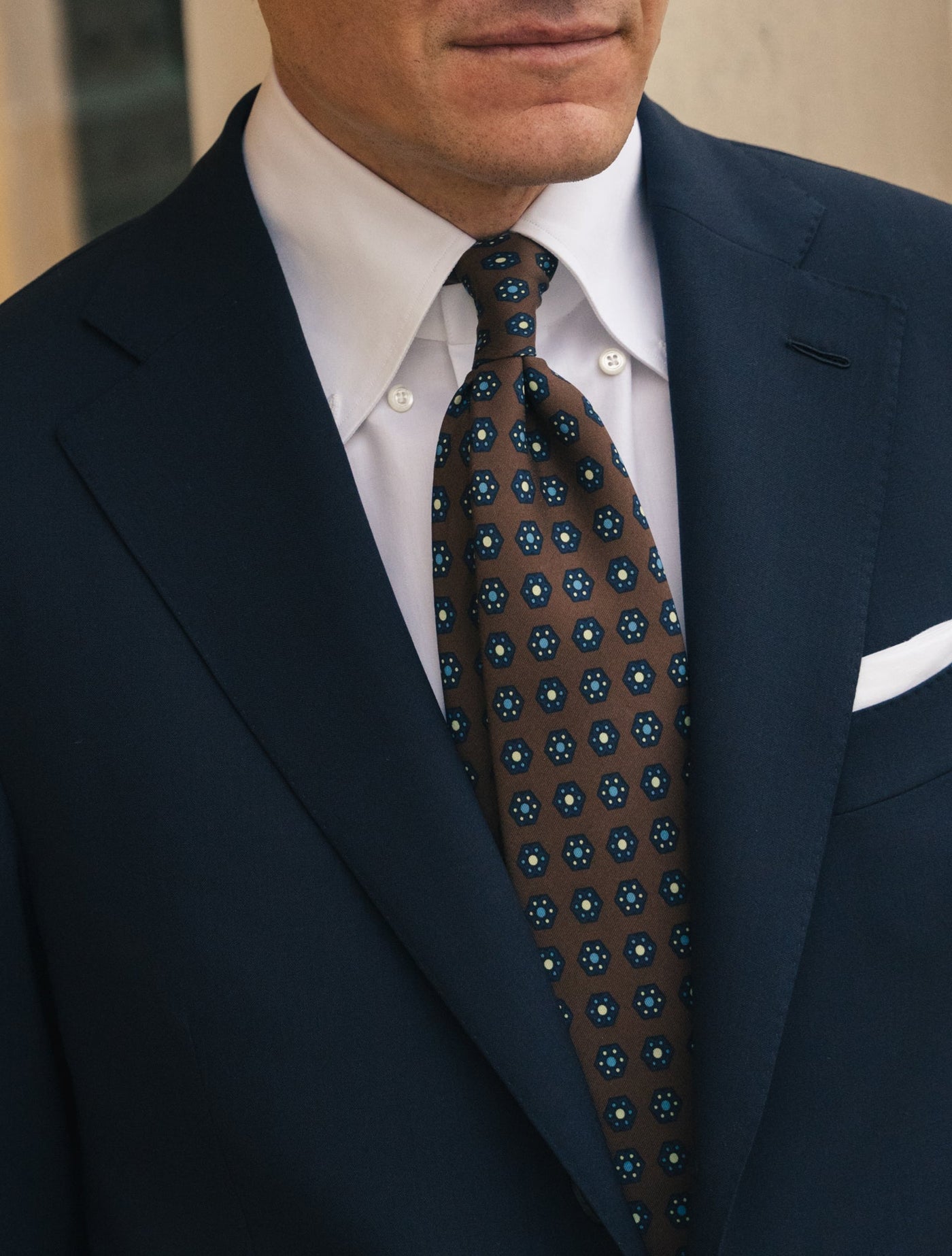 Lucio 170 Button Down Twill Shirt White