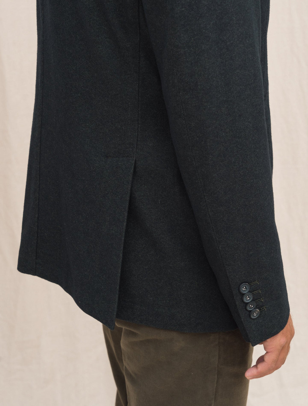 Single Breasted Catch2 Wool Cotton Jacket Green