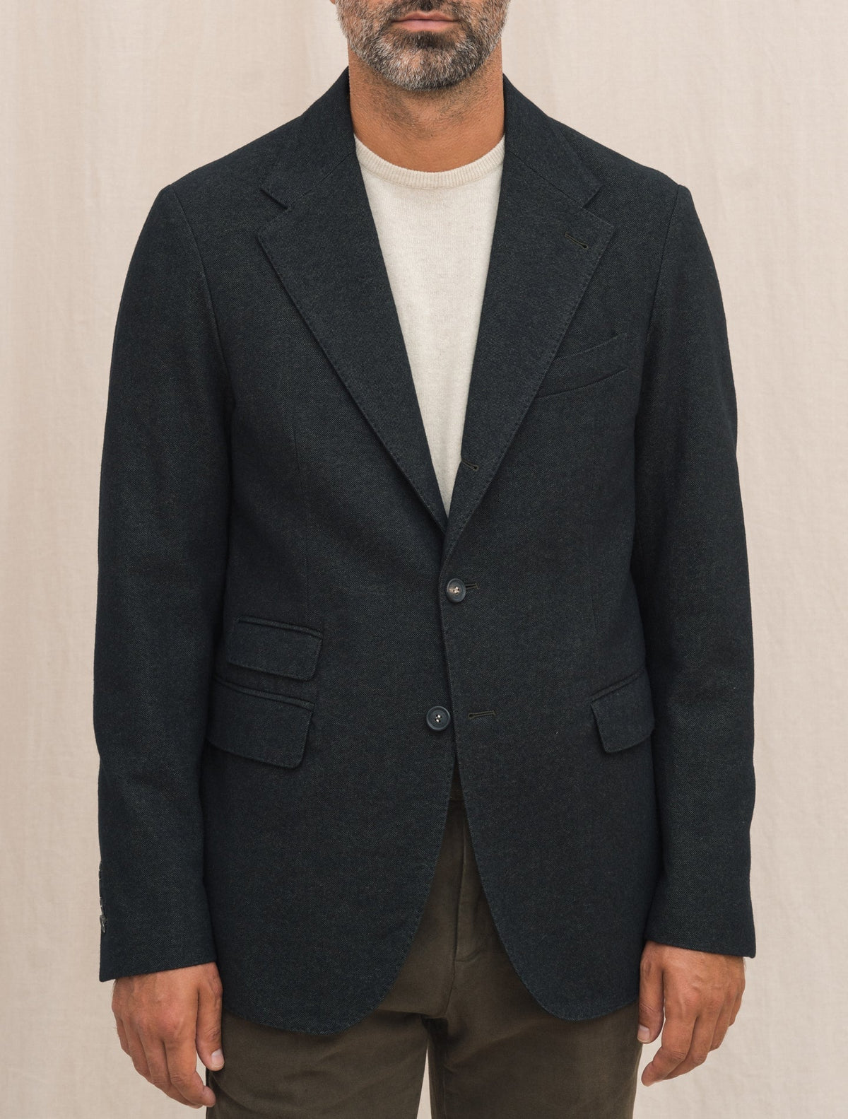 Single Breasted Catch2 Wool Cotton Jacket Green