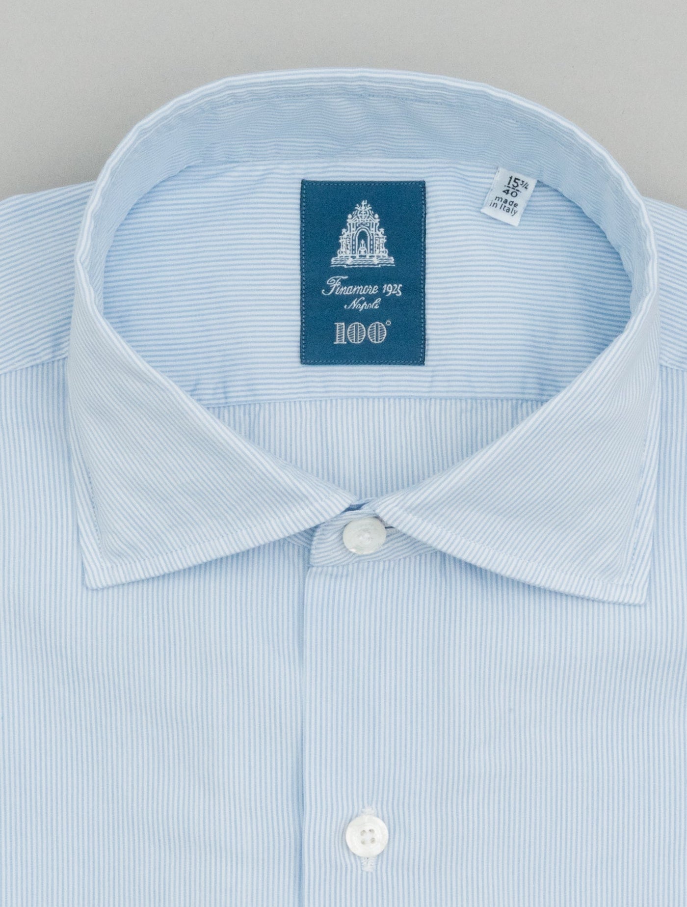 Finamore Zante Enzyme Stripe Shirt Light Blue | Gabucci